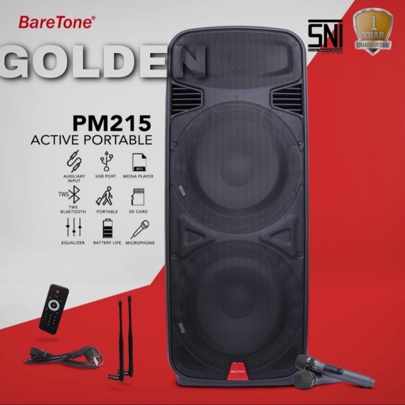 Jual Speaker Portable Wireless Baretone PM 215 Original PM215 2 x 15 ...
