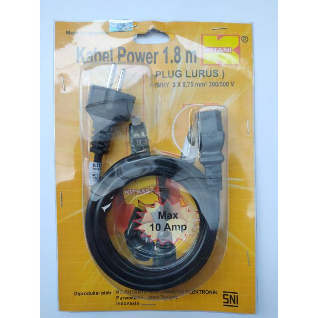 Jual Kabel Power AC KITANI (1.8 Meter) | Shopee Indonesia
