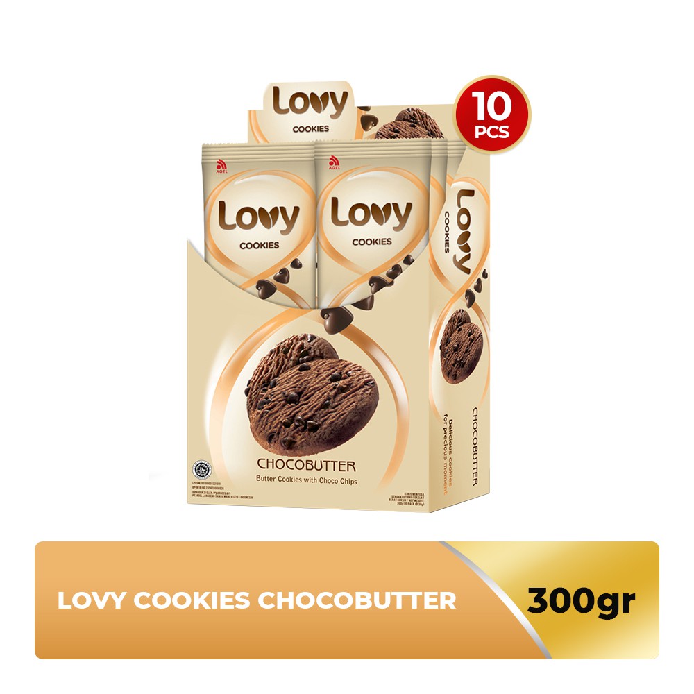 Jual LOVY Cookies Chocobutter Dus (10 Sachet x 27 gr) | Shopee Indonesia
