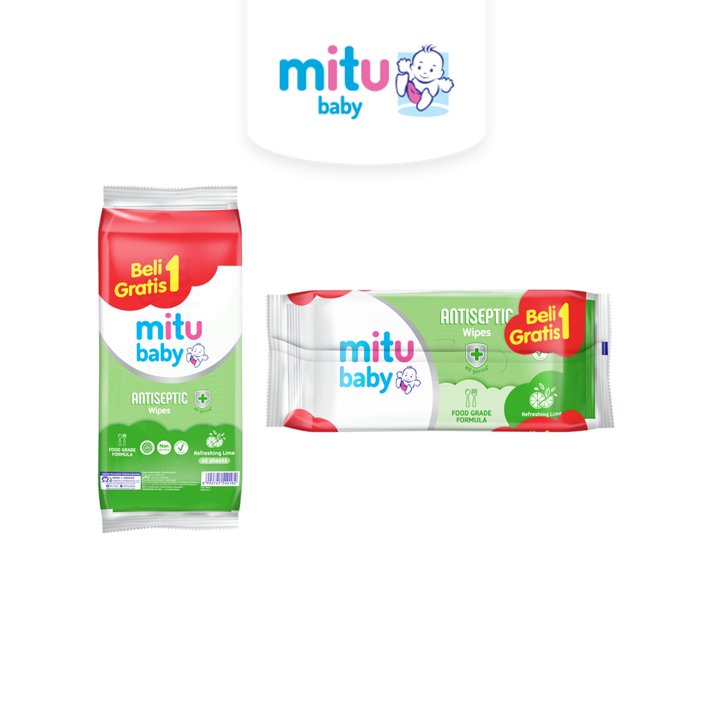 Jual Mitu Baby Tisu Basah Antiseptic Buy 1 Get 1 45S Xtra - Tisu Basah ...
