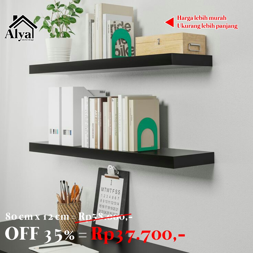 Jual Shelf Floating/Rak Ambalan/Rak Tempel/Rak Dinding Minimalis ...