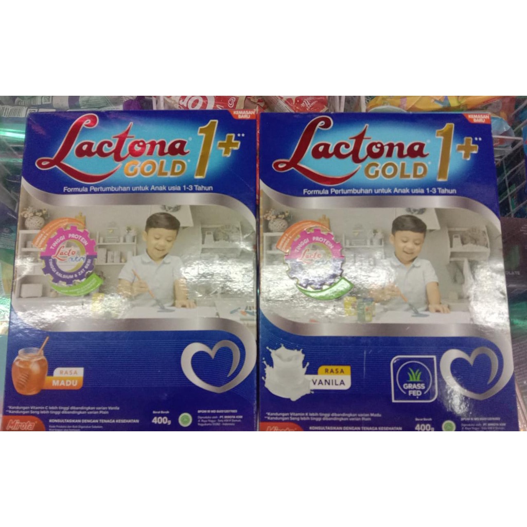 Jual Susu Lactona Gold 1+ (1-3 thn) Vanilla / Madu - 400gr / 800gr ...