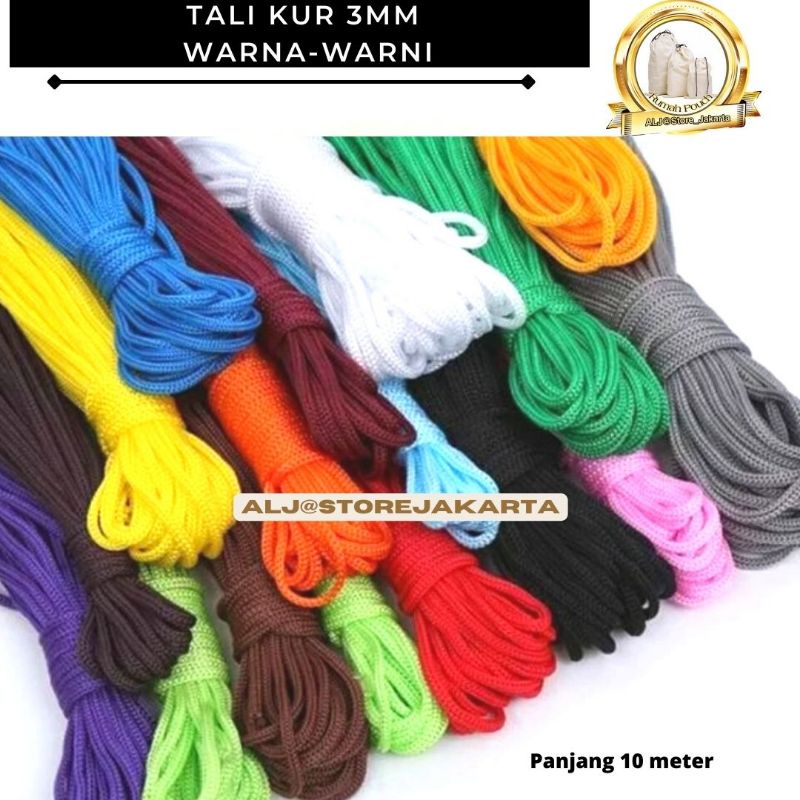 Jual TALI KUR 3MM (warna-warni) | Shopee Indonesia