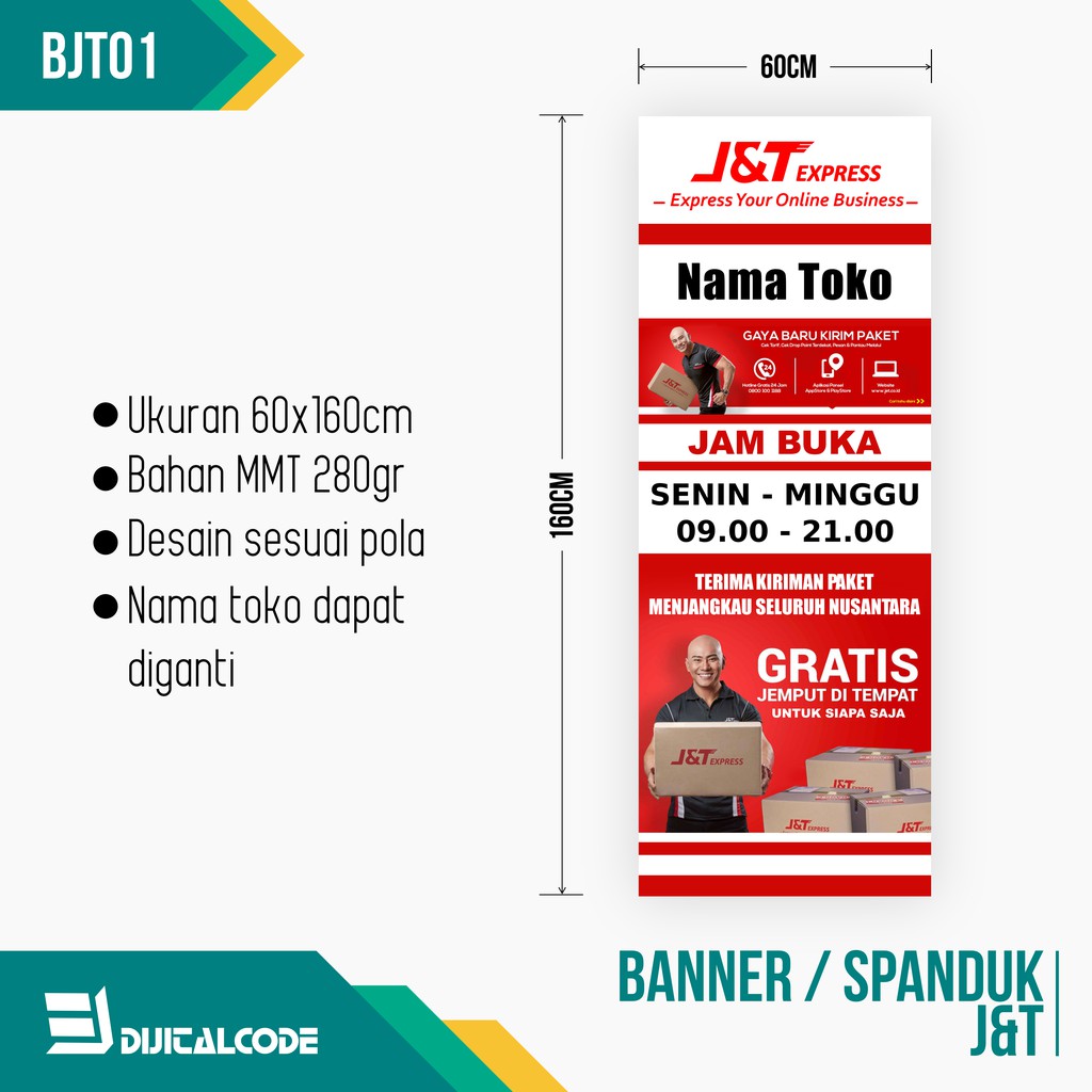Jual BJT01 Spanduk Banner Agen J&T 60x160cm | Shopee Indonesia