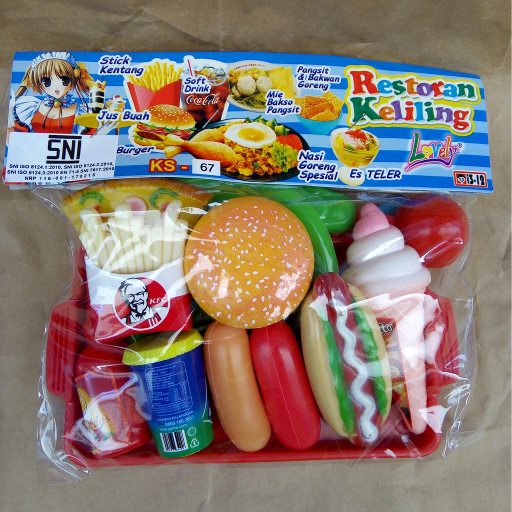 Jual Mainan Masak Masakan Fast Food Fastfood Burger Donat Frenchfries ...