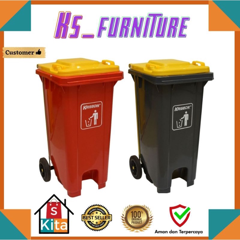 Jual Dust bin 240 liter/tempat sampah injak/tong sampah outdoor/tempat ...