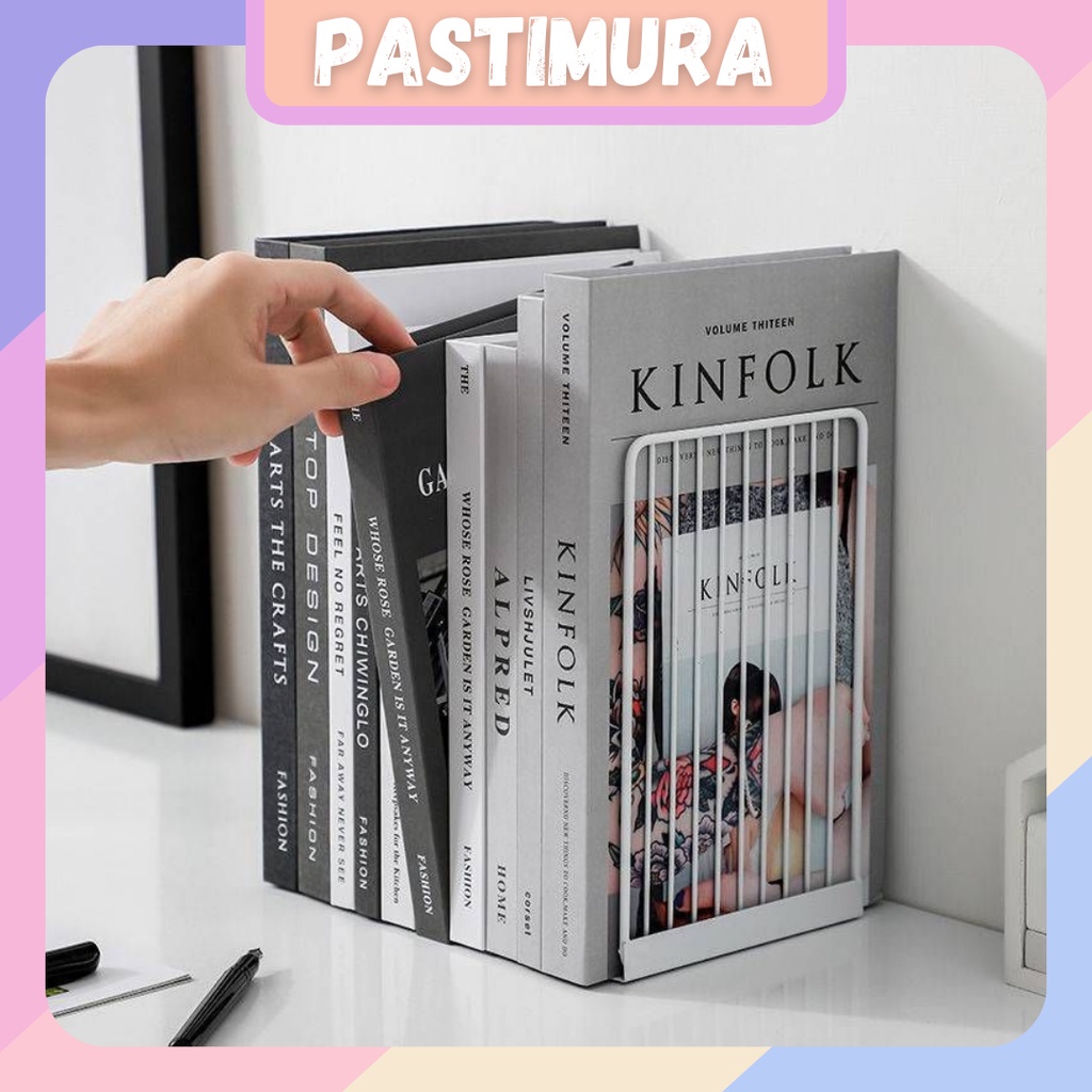 [PSM] Book Stand Book End Besi Aesthetic Hitam Book Holder Pembatas ...