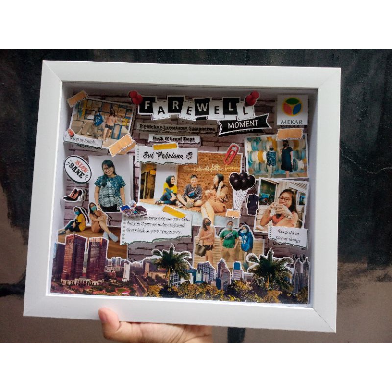 Jual Hadiah farewell kantor scrapframe photo unik 3D size 30x25cm [3 ...
