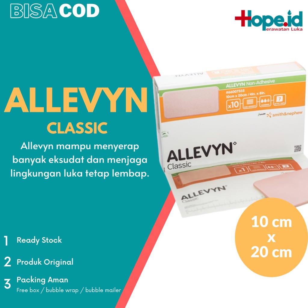 Jual Allevyn Classic 10 cm x 20 cm | Polyurethane Foam Perawatan Luka ...