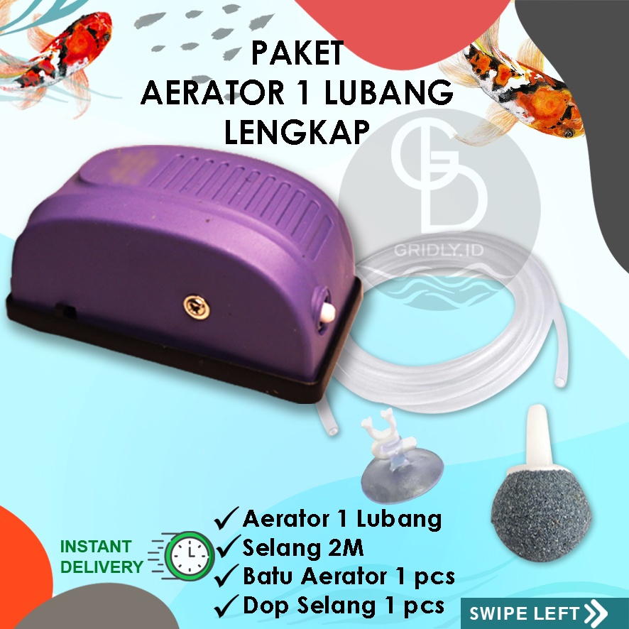 Jual PAKET LENGKAP AERATOR AQUARIUM 1 LUBANG AIRPUMP AIRATOR LENGKAP ...