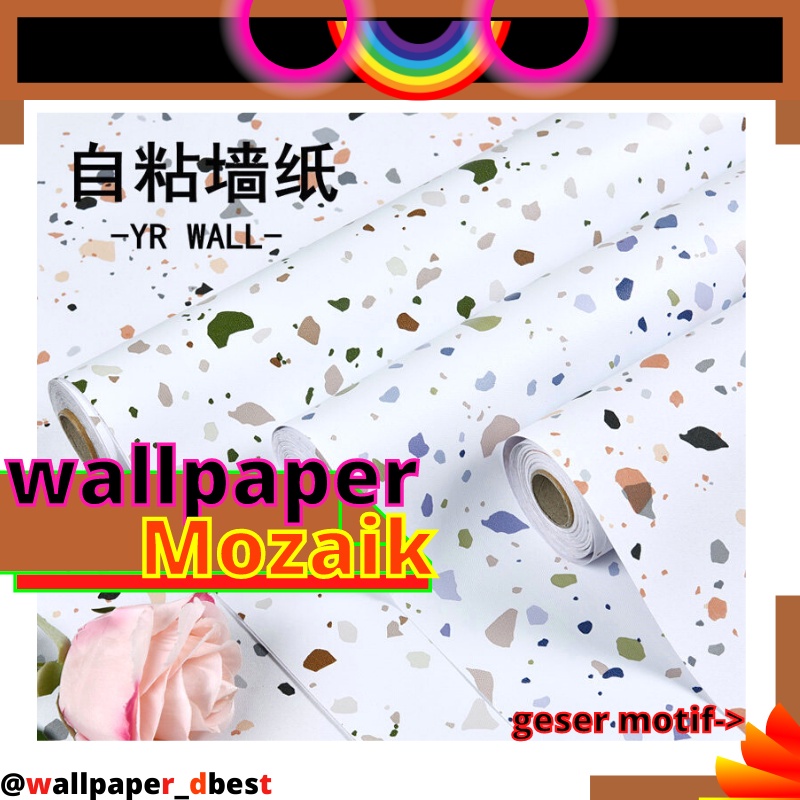 Jual Wallpaper Motif Mozaik Wall Paper Lebar 60cm Stiker Sticker ...