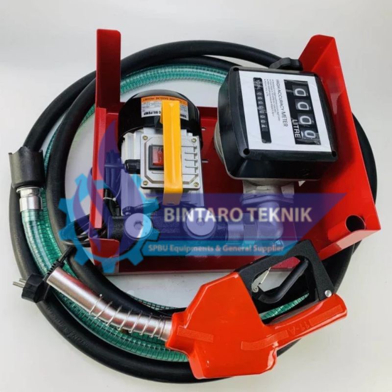 Jual Pompa Transfer BBM Bensin Solar Full Set Flow Meter Flowmeter ...