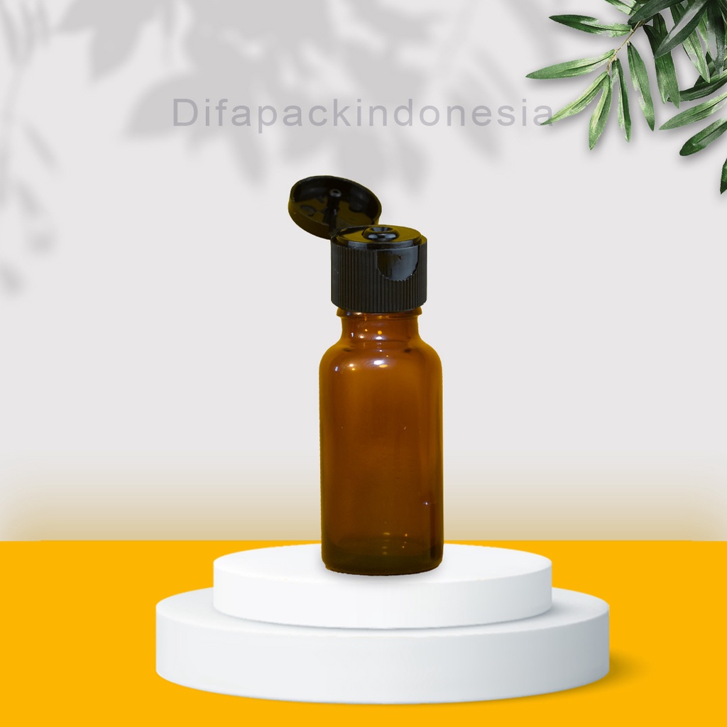 Jual Botol kaca 20ml fliptop hitam body coklat amber - | Shopee Indonesia