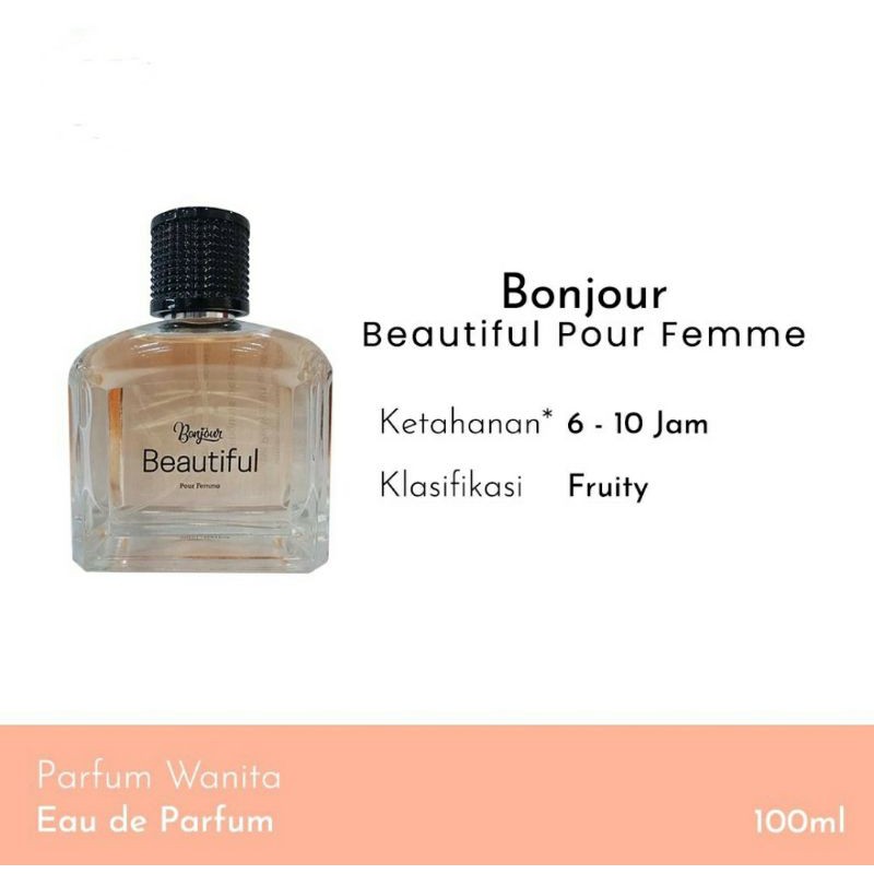 Jual PARFUM ORIGINAL BONJOUR BEAUTIFUL POUR FEMME 100ML EDP | Shopee ...