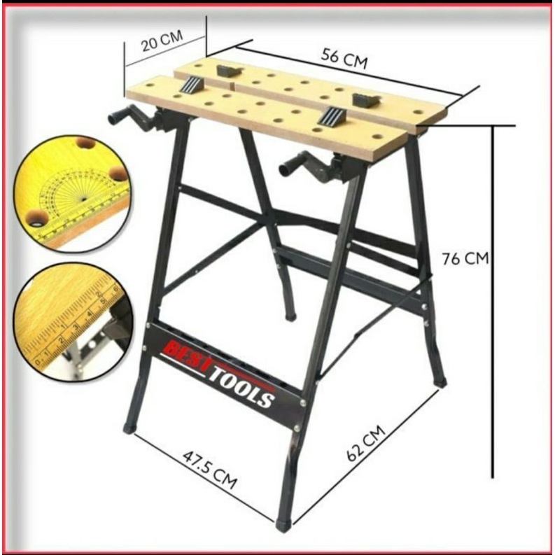 Jual Meja Kerja Tukang Kayu Portable/ Foldable Bench Besttools ...