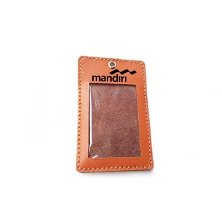 Jual Name Tag Id Kulit Asli Logo Bank Mandiri Warna Tan - Tempat Id ...