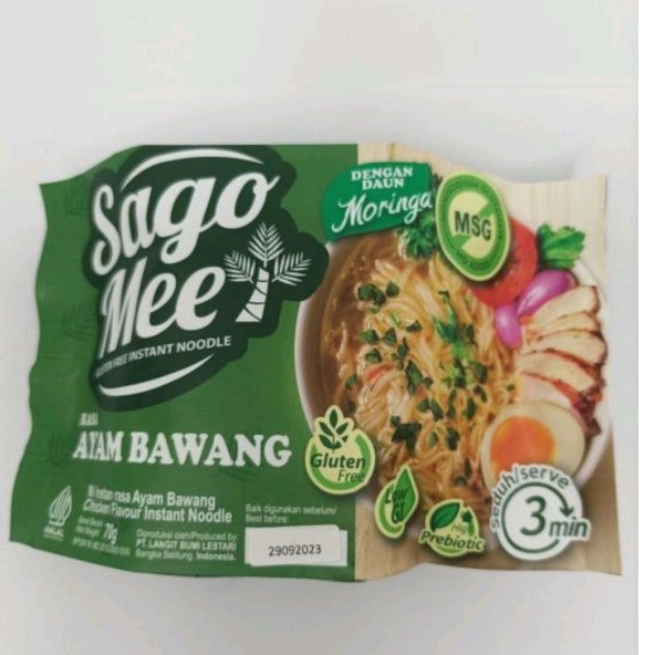 Jual SAGOMEE MIE INSTAN AYAM BAWANG NO ADDED MSG SAGO MEE GLUTEN FREE | Shopee Indonesia