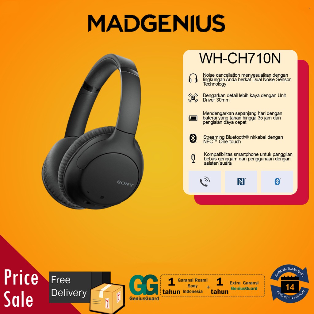 Jual Sony Original WH-CH710N / WH CH710N / WHCH710N / CH710 Wireless ...