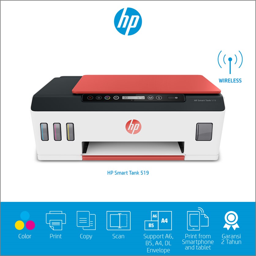 Jual HP Printer Smart Tank 519 (Print, Scan, Copy) Printer Wireless ...
