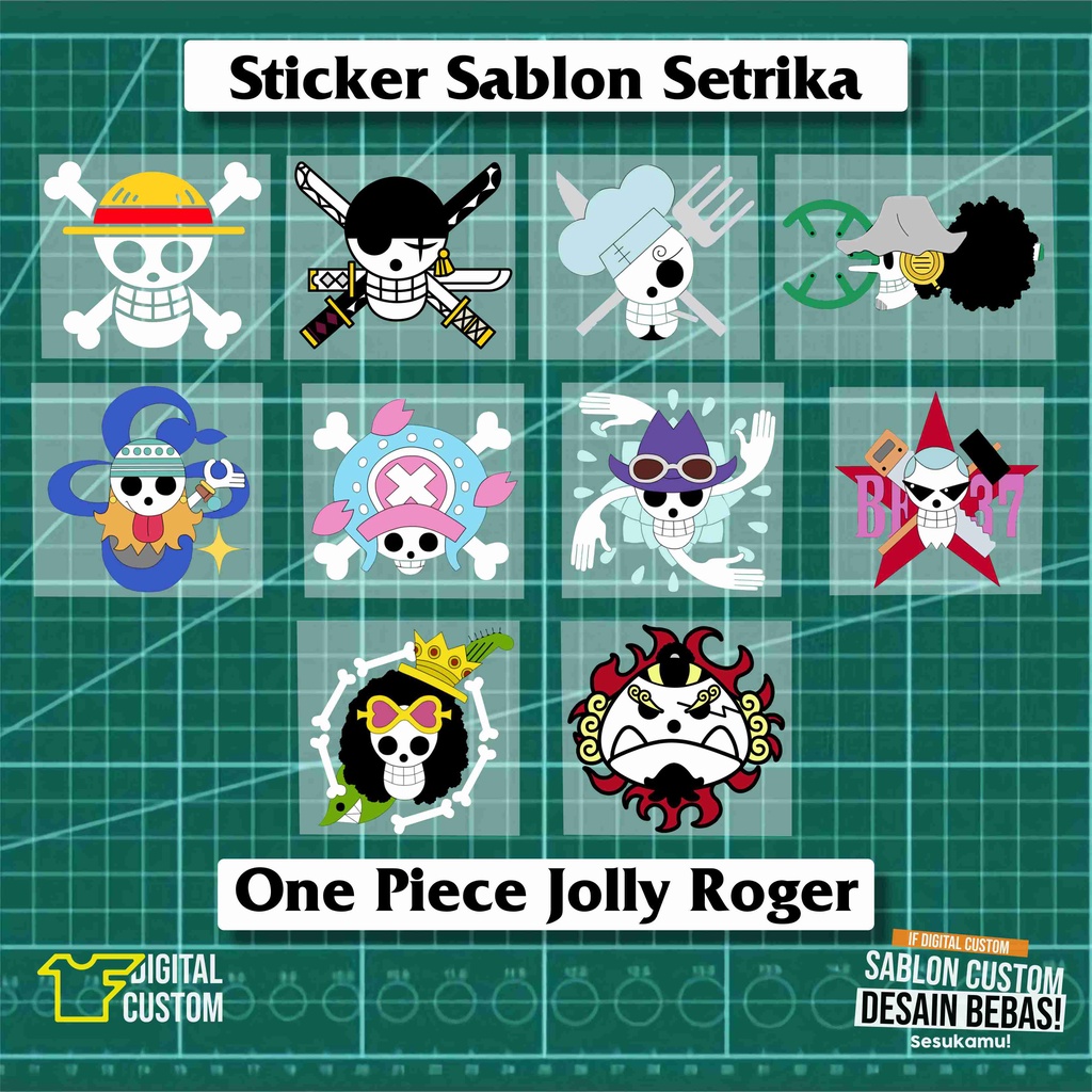 Jual Sticker Sablon Setrika DTF Anime One Piece Logo Jolly Roger IF ...