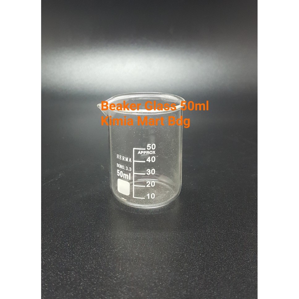 Jual Beaker Glass / Gelas kimia kaca ukuran 50ml HERMA | Shopee Indonesia