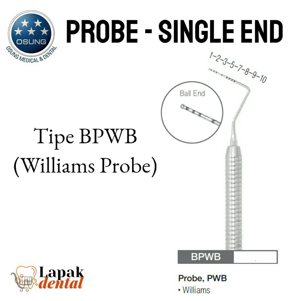 Jual Probe Dental Osung Tipe Williams (BPWB) / Instrumen Periodontal ...
