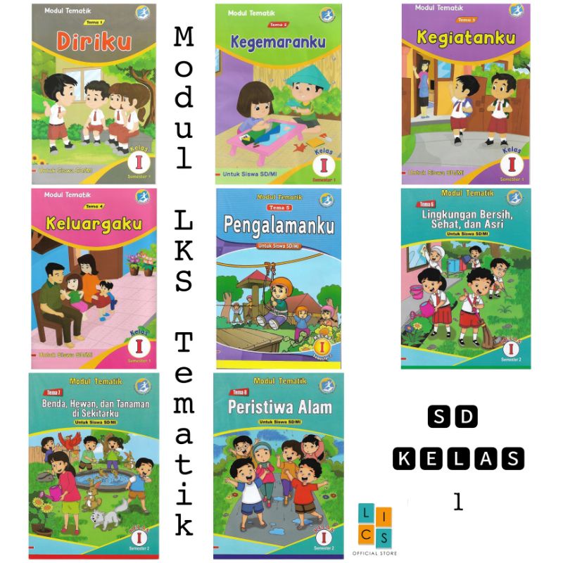 Jual Buku LKS Modul Tematik SD Kelas 1 Tema 12345678 Semester 1 dan 2 Kurikulum 2013 | Shopee ...