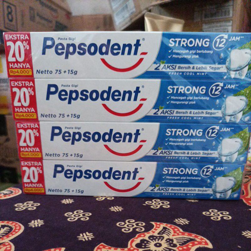 Jual Pepsodent strong 12 jam 75 + 15 g | Shopee Indonesia