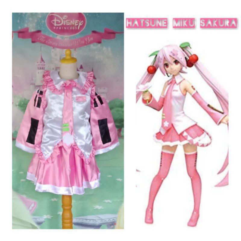 Jual Kostum Cosplay Anime Jepang Anak Sakura Hatsune Miku Sakura Pink ...