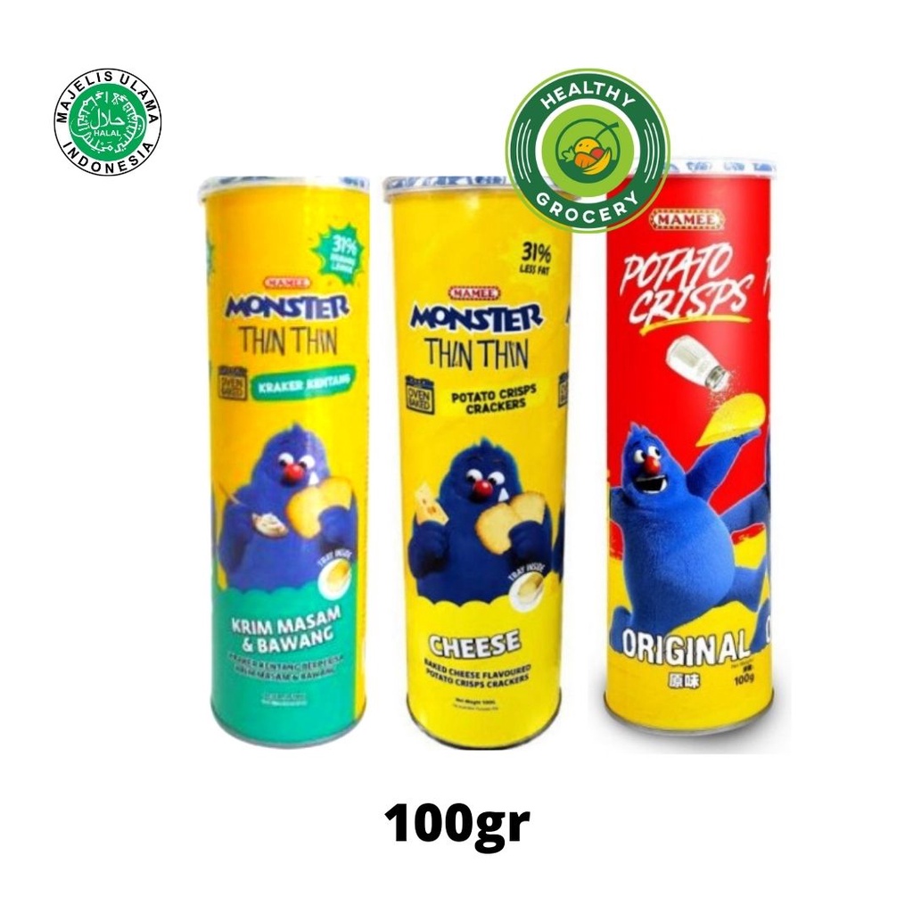 Jual Mamee Monster Thin Thin Potato Crips Crackers 100gr ORIGINAL ...