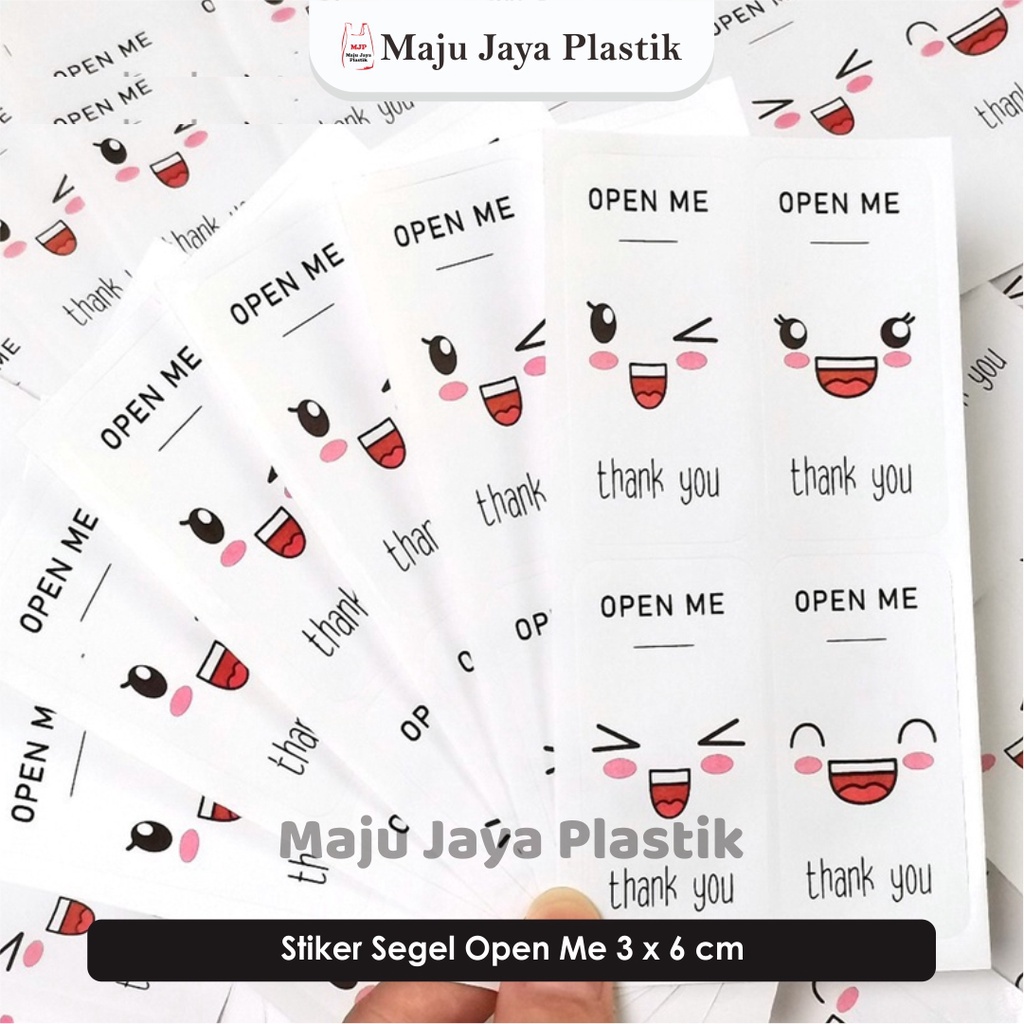 Jual Sticker Label Segel Open Me Thank You Emoticon / Stiker Pengiriman ...