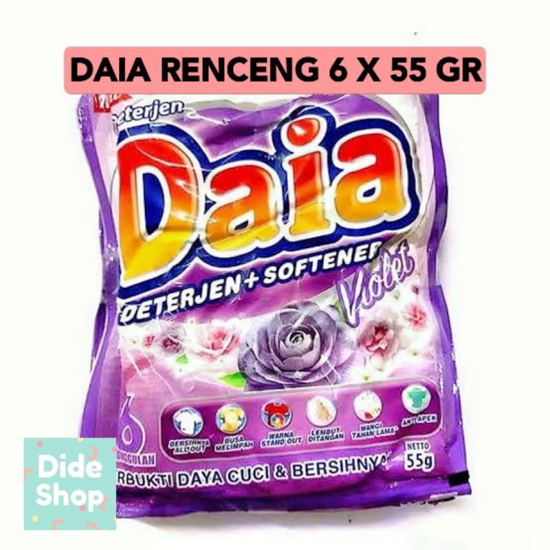 Jual DAIA Sabun Cuci 6 sachet x 55 gr (( RENCENG )) | Shopee Indonesia