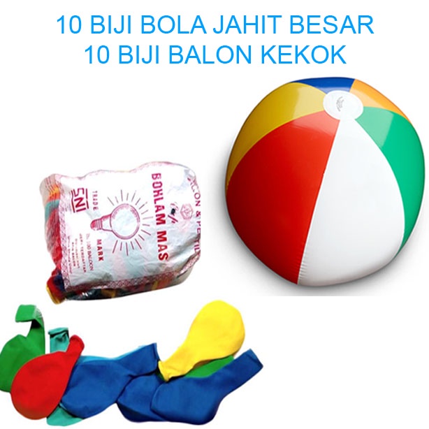 Jual GROSIR 10 BIJI BOLA JAHIT BESAR DAN 10 BIJI BALON KEKOK / TERMURAH ...