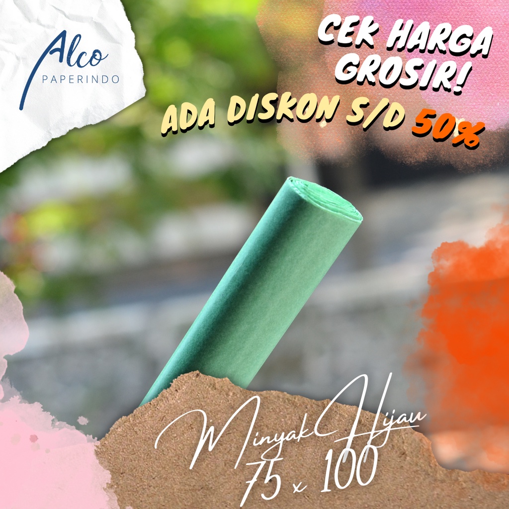 Jual (1 PAK 500 LBR) Kertas Minyak Wajik Pilus Hijau 75 x 100 cm ...