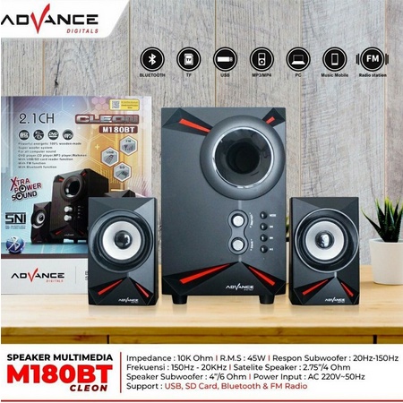 Jual Speaker Aktif Advance M180BT Cleon Bluetooth Subwoofer BASS / M180 BT Bluetooth NEW CLEON ...