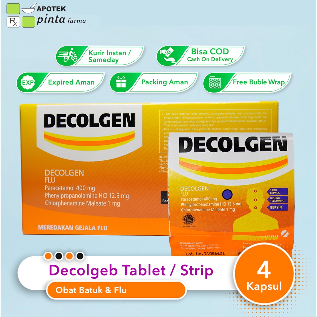 Jual Decolgen 4 Tablet meredakan gejala flu seperti sakit kepala dan ...