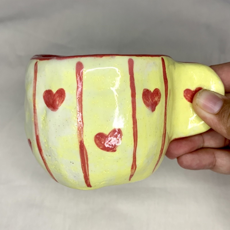 Jual love & flower | handmade pottery keramik | tanah liat | mug | bowl ...