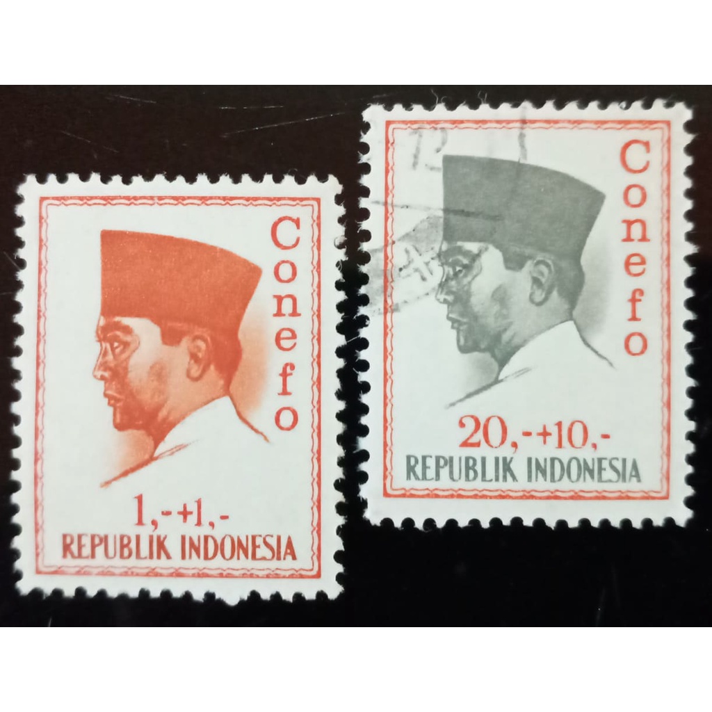 Jual Perangko tema Presiden Soekarno/ Sukarno/ Bung Karno Conefo (2 pcs ...