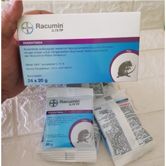 Jual Pembasmi Racun Tikus RACUMIN Bubuk 0.75 TP MATI KERING SISTEMIK ...