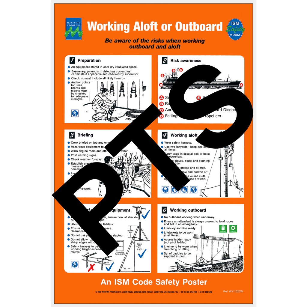 Jual Sticker Poster Imo Working Aloft or safety sign warning Surabaya ...