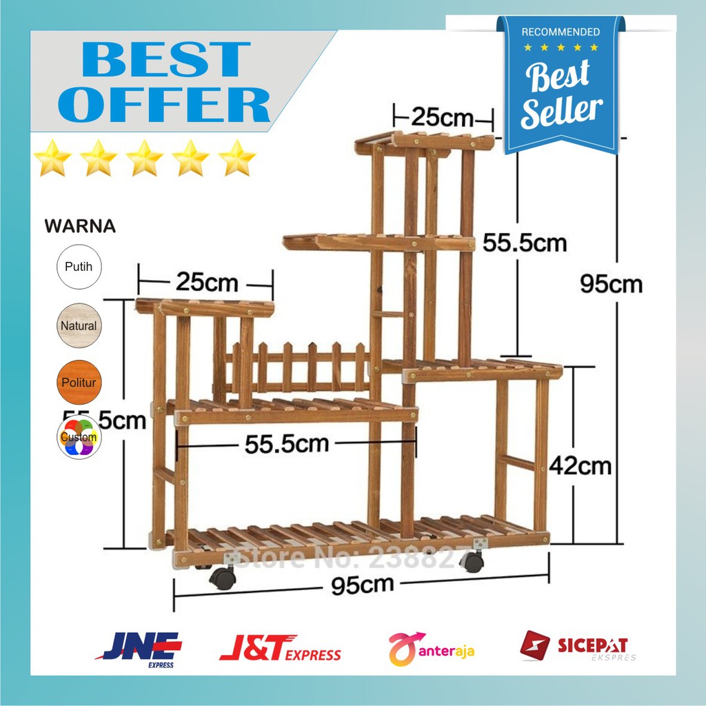 Jual Rak Bunga pakai roda tingkat 5 Simpel | Shopee Indonesia