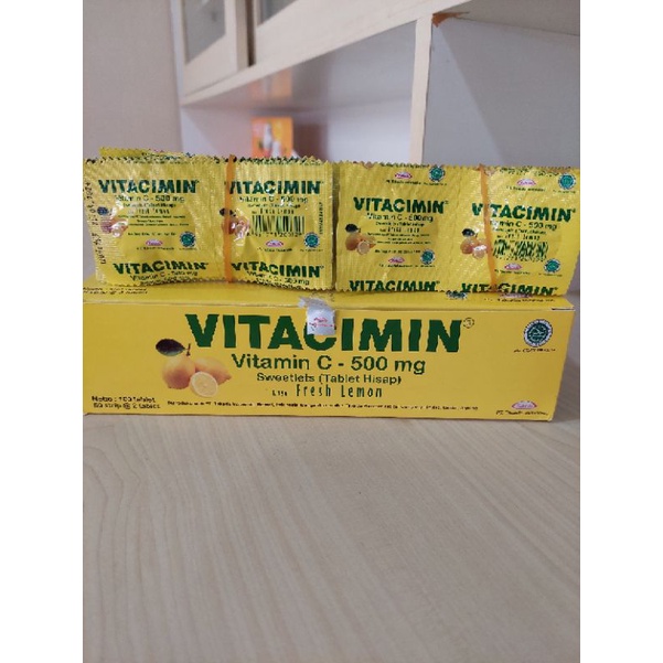 Jual vitacimin, vitamin c - 500mg, sweetlets (tablet hisap) fresh lemon ...