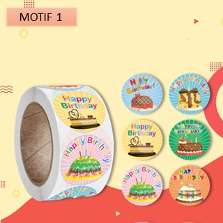 Jual Stiker Label Ulang Tahun Anak Sticker Bulat Happy birthday Tempel ...