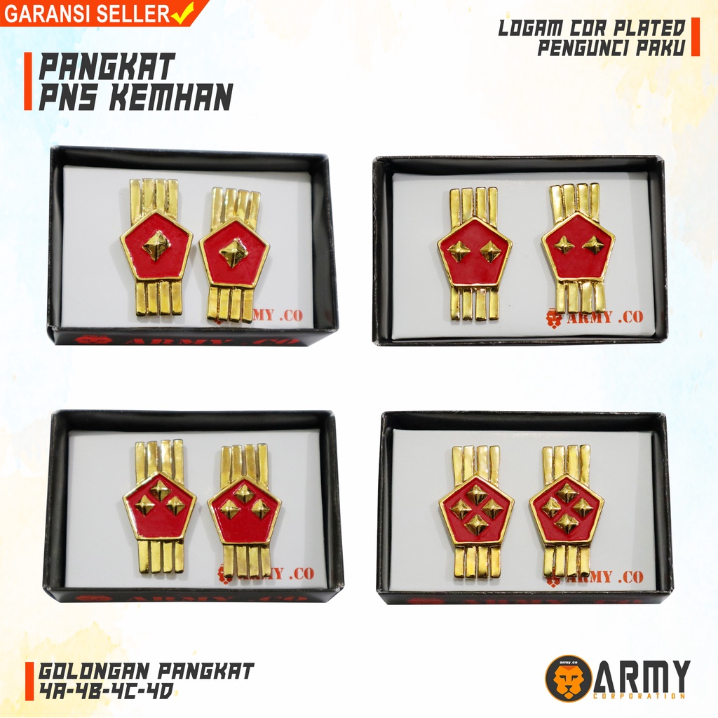 Jual PANGKAT PNS KEMHAN GOLONGAN 4A 4B 4C 4D /EMBLEM PIN KEMHAN ...