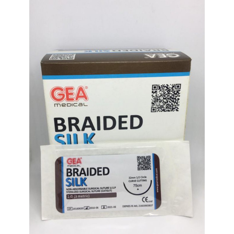 Jual Gea Benang Heacting Silk Braided [Plus Jarum] / Benang Jahit Bedah ...
