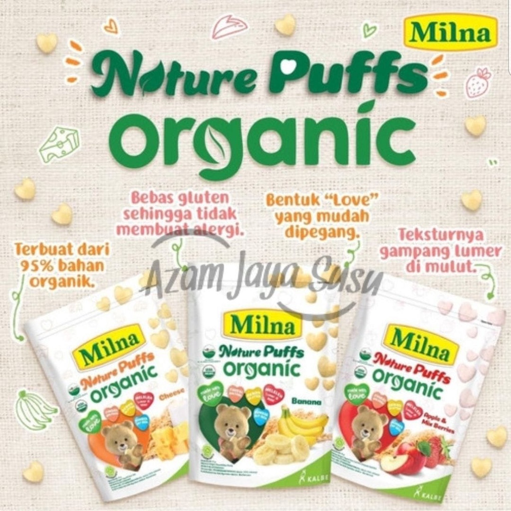 Jual MILNA Nature Puffs Organic 15gr / Snack Bayi Puff Bayi Organik 8 ...