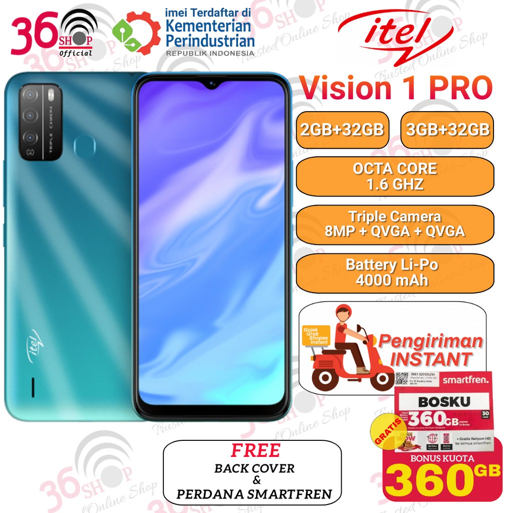 Jual ITEL Vision 1 Pro 2GB+32GB 3GB+32GBGaransi Resmi | Shopee Indonesia