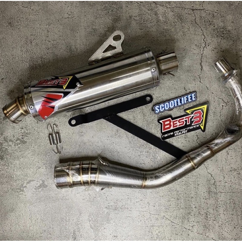 Jual Knalpot Best 3 Long Fullsystem Original For Vespa Sprint S LX LXV ...