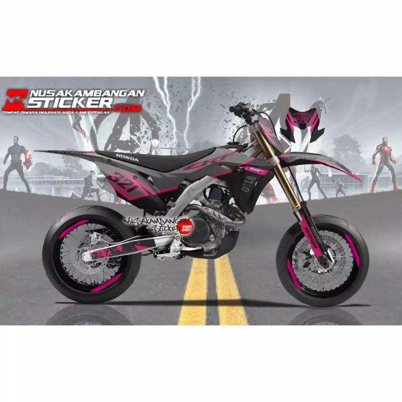 Jual Stiker Decal Supermoto Motor Honda CRF 150 L Full Body Abu abu ...