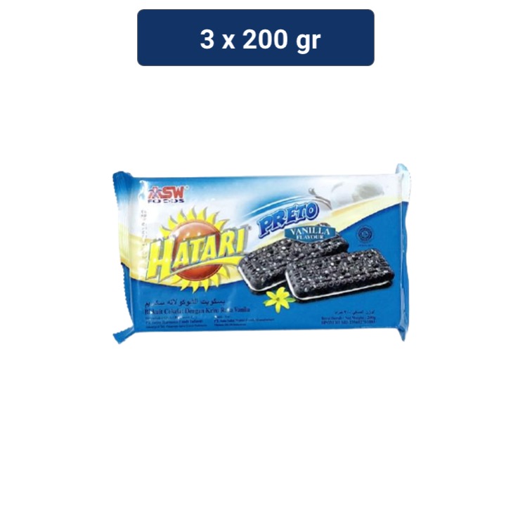 Jual Hatari Preto Vanilla Cream Wafer 3 x 200 gr | Shopee Indonesia